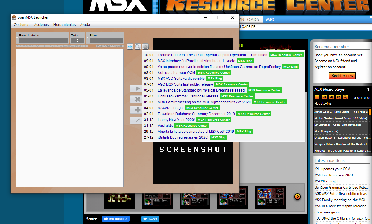 Organiza tus juegos con openMSX launcher / blueMSX launcher – MSX