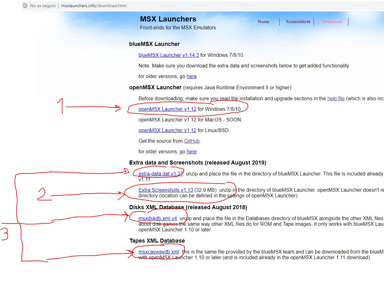 Organiza tus juegos con openMSX launcher / blueMSX launcher – MSX
